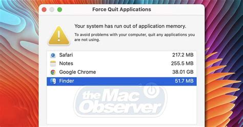 Fixes For Your System Has Run Out Of Application Memory On Mac The