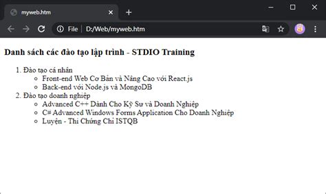 Html Phần 4 Các Thẻ Định Dạng Danh Sách — Html Cheat Sheet