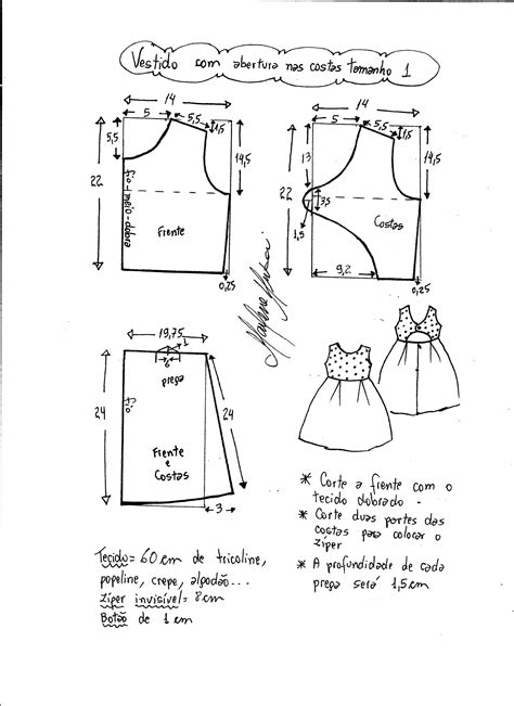 Vestido Com Abertura Nas Costas Diy Marlene Mukai Molde Infantil