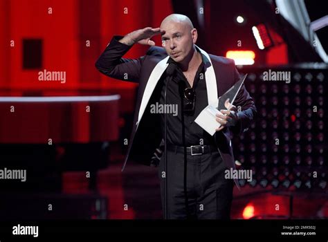 Pitbull Accepts The Latin Ama Dick Clark Achievement Award At The Latin
