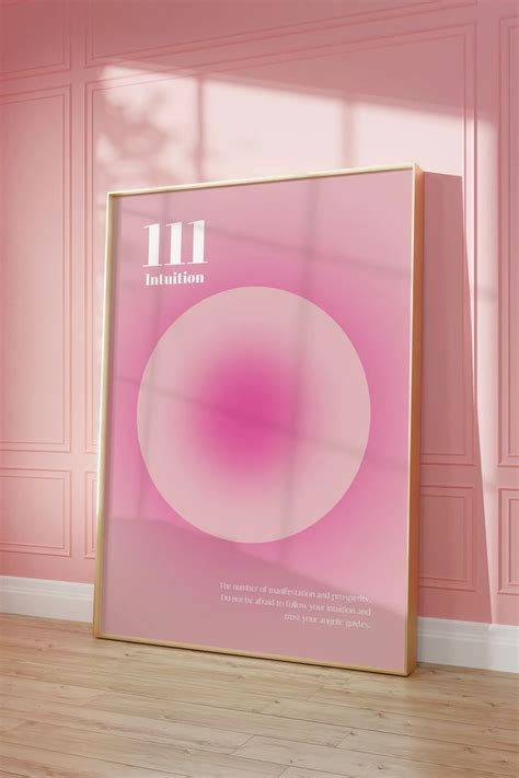 Aura Angel Number Poster 111 Instant Printable Download Angel Number