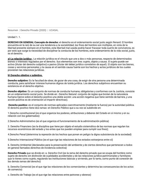 Resumen Para El Parcial Derecho Privado 2020 Ucasal Resumen
