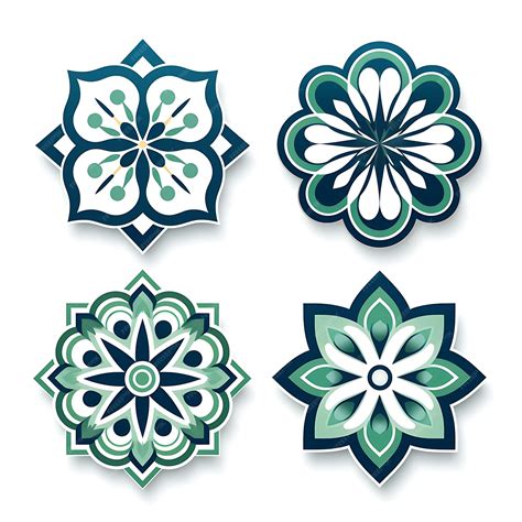 Premium Ai Image Set Of Moorish Shape Lattice Like Decoration Geometric Patterns Lin Clipart