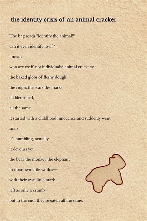 The Identity Crisis Of An Animal Cracker Poem