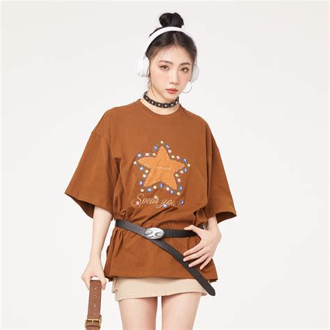 Spear Youth”星之圣诞 圆领美式复古贴布绣短袖百搭ins显瘦t恤虎窝淘