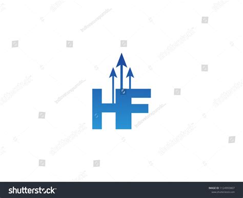 Initial Letter Hf Arrow Chart Finance Stock Vector Royalty Free