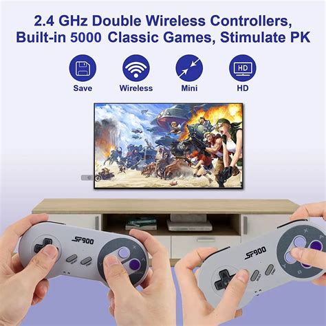 00 레트로 미니 게임 스틱 내장 5000 비디오 콘솔 슈퍼 Snes Nes 24g 무선 게임패드 티몬