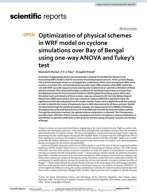 Pdf Optimization Of Physical Schemes In Wrf Model On Cyclone