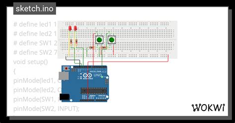 ปุ่มหลอดไฟ Wokwi Esp32 Stm32 Arduino Simulator