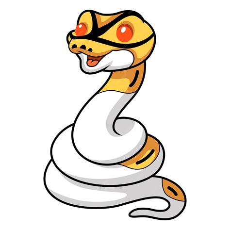 dessin animé mignon python pie albinos vecteur premium