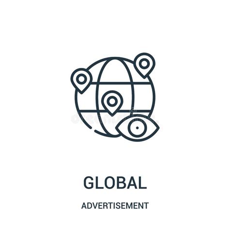 Global Icon Vector From Advertisement Collection Thin Line Global Outline Icon Vector
