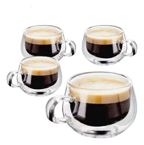 Jogo Xícaras Vidro Duplo Caneca Copo Parede Dupla Café Chá Frete grátis