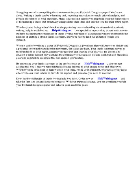 Thesis Statement Frederick Douglass Paper Download Free Pdf
