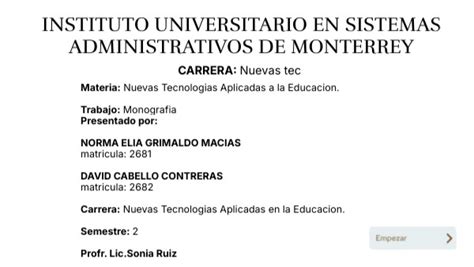 Presentación Nuevas Tecnologias Aplicadas En La Educacion