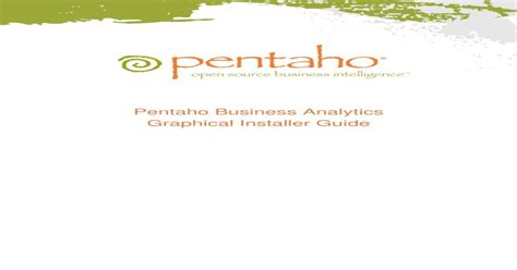 Pdf Pentaho Business Analytics Graphical Installer Guidereports