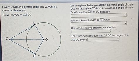 Given AOB Is A Central Angle And ACB Is A We Are Given That Angle