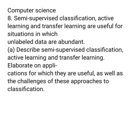 solved computer science 8 semi supervised classification