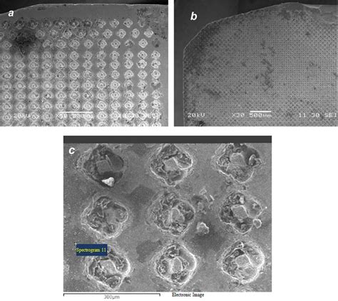 Micromorphology Of Pit Micro Textured Tool After Cutting A Parallel Download Scientific
