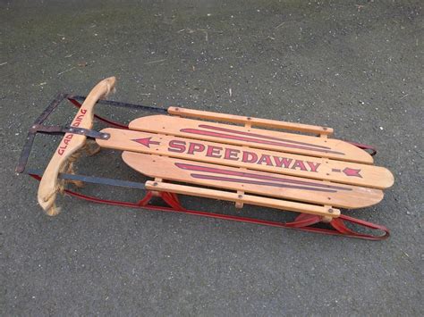 Vintage Genuine Gladding Speedaway Wood Metal Wooden Snow Sled Etsy