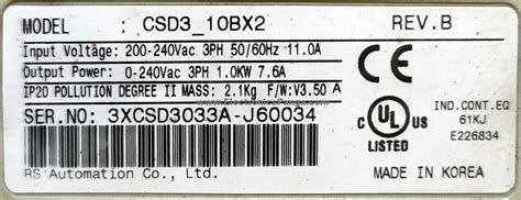 RS AUTOMATION Allen Bradley OEMax 1kw 1000w CSD3 10BX2 Servo Driver