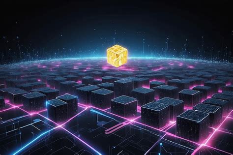 Premium Photo Blockchain Digital Technology Perspective Illustration