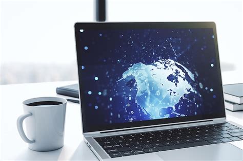 Premium Photo Computer Monitor With Abstract Creative Programming
