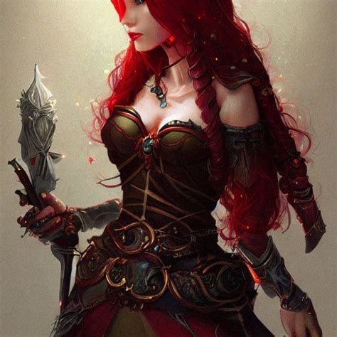 Red Hair Elf Female Warlock Free Ai Art Generator