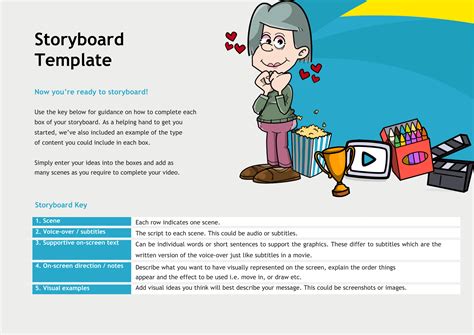 Visual Storyboard Template For Lesson Planning And Film Projects Printable Video Storyboard