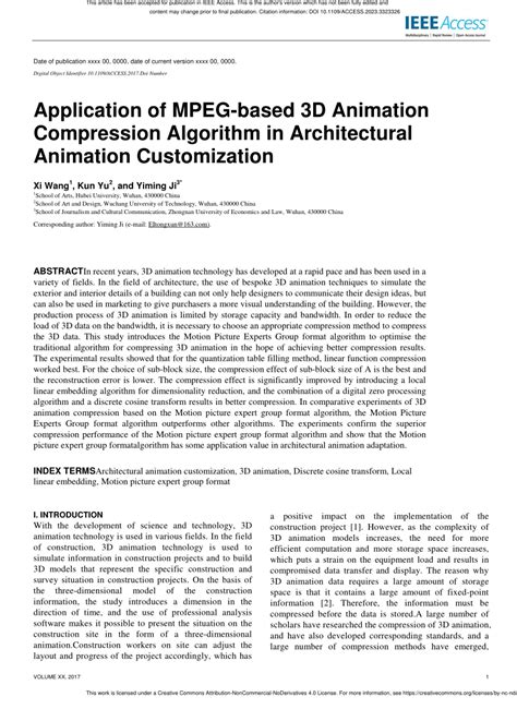 Pdf Application Of Mpeg Based 3d Animation Compression Algorithm In