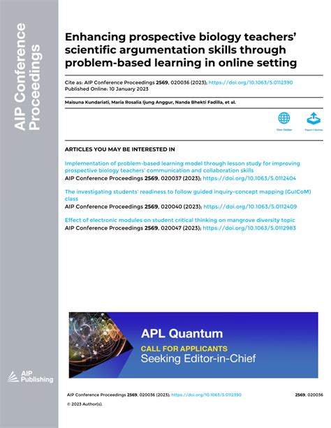 Pdf Enhancing Prospective Biology Teachers Scientific Argumentation