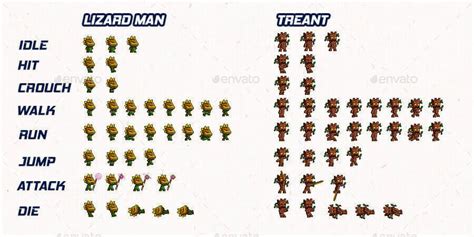 D Pixel Character Sprites