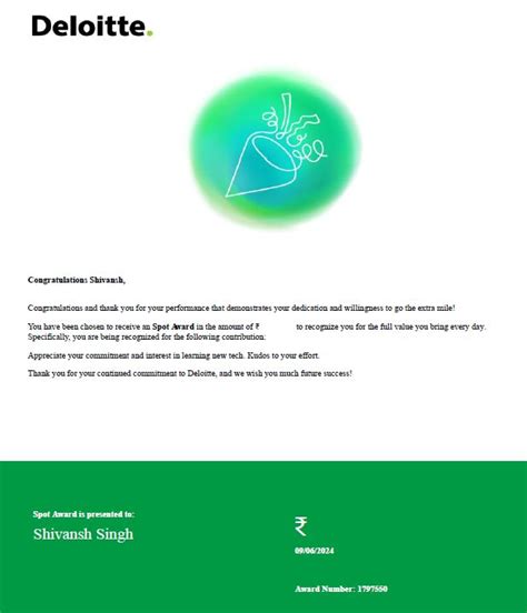 🌟 Grateful And Honored 🌟 I Am Thrilled To Share That I Have Been Awarded A Spot Award This