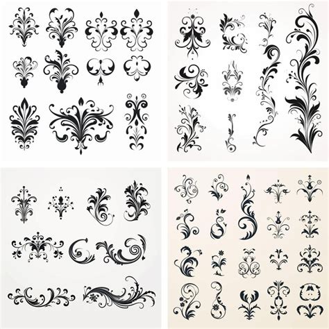 Premium Vector Flourish Vignette Scroll Victorian Curl Swirl