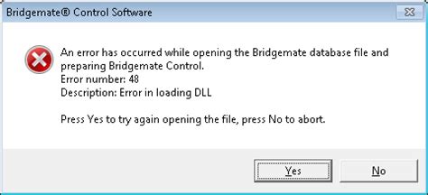 ERROR Error In Loading DLL Error 48 Bridgemate Support Center