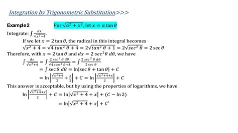 Integration Of Trigonometric Functions Pptx Physics Science