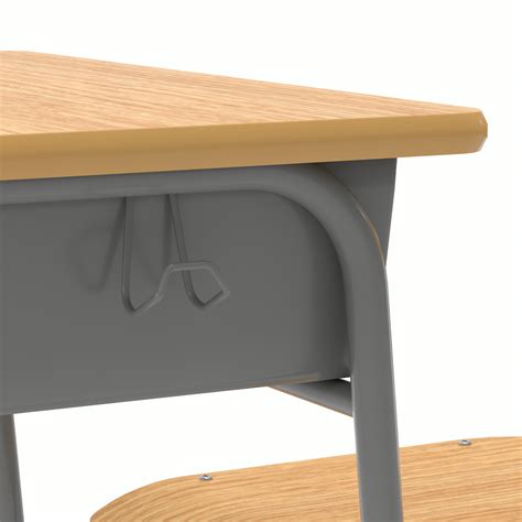 School Desk Chair Wood 3d Model