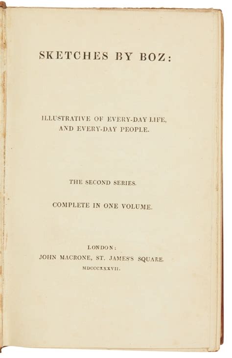 Dickens Sketches By Boz Second Series 1837 1836 First Edition