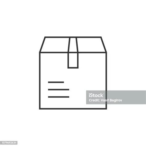 종이 상자 제품 라인 아이콘 모바일 응용 프로그램 웹 사이트 또는 데스크톱 응용 프로그램에 대 한 간단 하 고 현대 평면 벡터 일러스트 레이 션 공란에 대한 스톡 벡터 아트