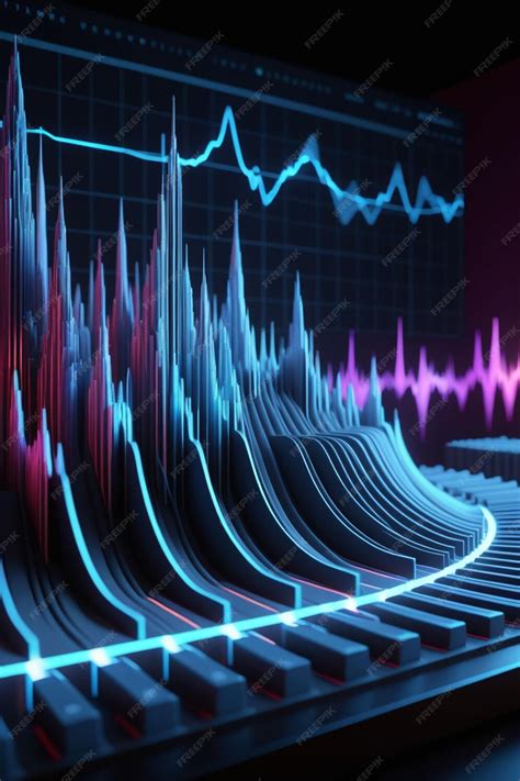 Premium Photo Colorful 3d Audio Spectrum Visualization Vertical