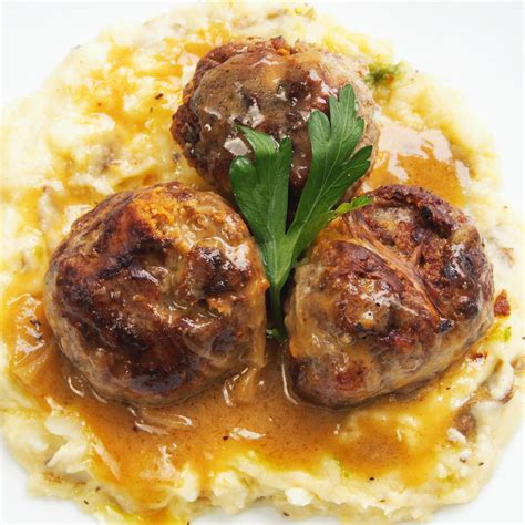 Ffagadau Welsh Meatballs With Mashed Potatoes And Gravy — Diet