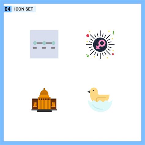 Universal Icon Symbols Group Of 4 Modern Flat Icons Of Layout White Sex