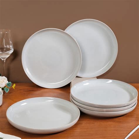 Sera Ceramic Dinner Plate Set Of 6 Grey 10 Inch Online Premium Dinner