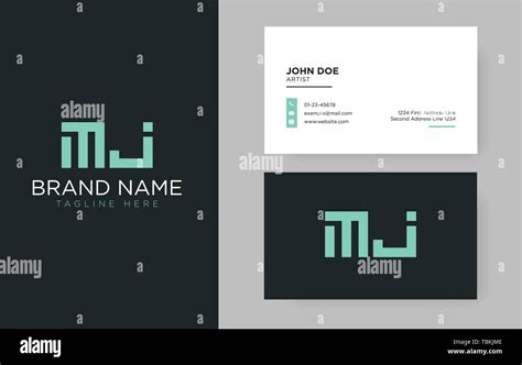 Premium Letter Mj Logo With An Elegant Corporate Identity Template