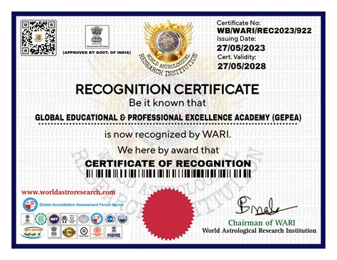 Accreditation Certificate Gepea Education