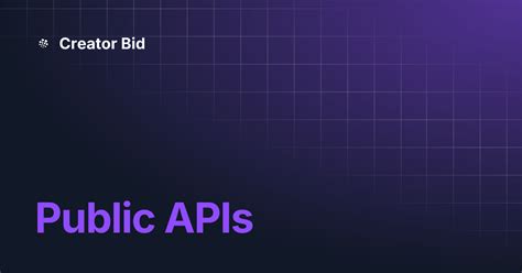 Public Apis Creator Bid