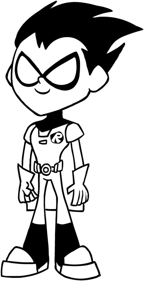 Desenho De Robin Dos Teen Titans Go Para Colorir