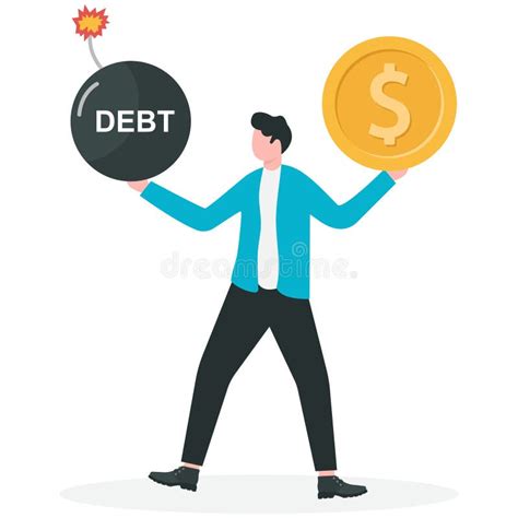 Balancing Between Debt Payoff And Income Salary Personal Financial Management Stock Vector