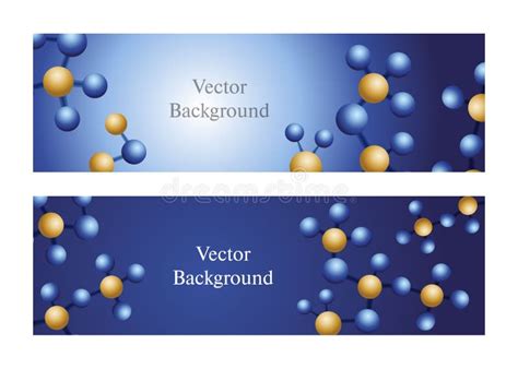 Abstract Molecule Structure On Blue Color Background Atoms Infographic
