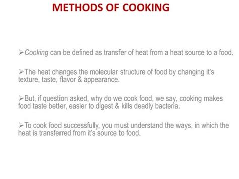 Lesson 1 Basic Cooking Methods And Food Preparation Techniques Pptx Cooking Food And Drink