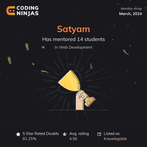 Satyam Kumar On Linkedin Codingninjas Achievements